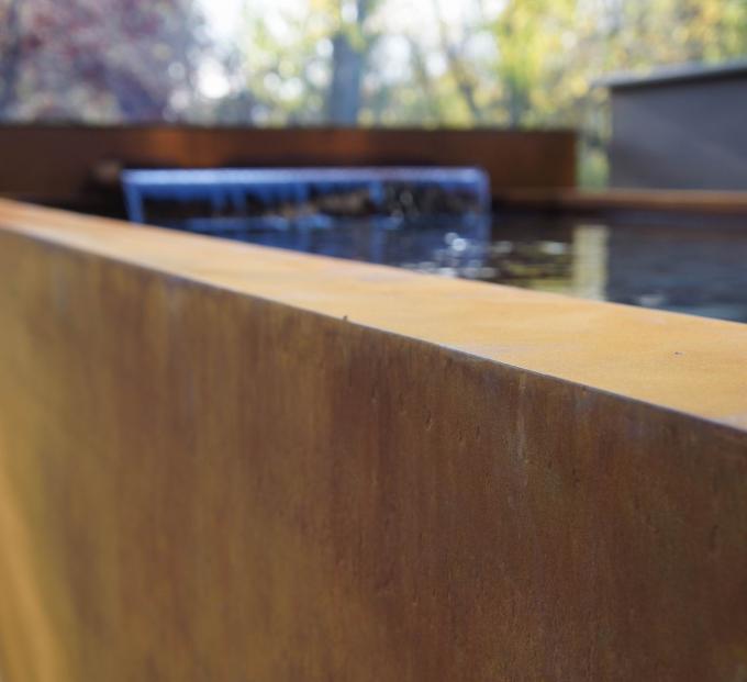 Shaped Corten Steel Water Feature Rusty Outdoor Modern Sculpture