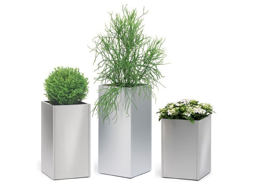 Acid Resistant Brushed Stainless Steel Planters For Indoor / Outdoor ...