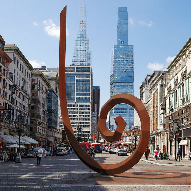 Large Rust Metal Art Outdoor Urban Park Landscape Weathering Steel ...