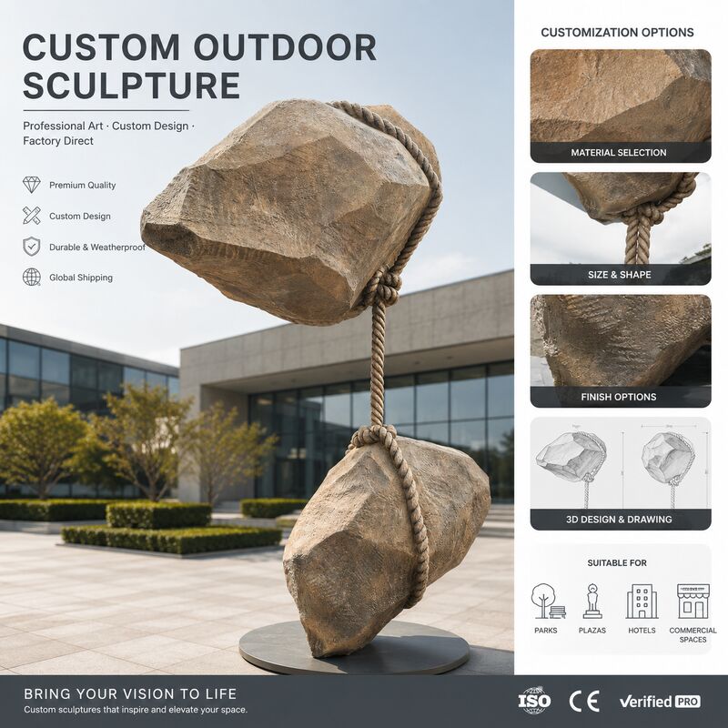 Instagrammable Floating Rock Sculpture, Large-Scale Outdoor Art ...