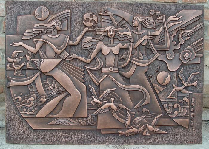 Classical Style Wall Art Bronze Relief Casting Surface Finish Anti ...