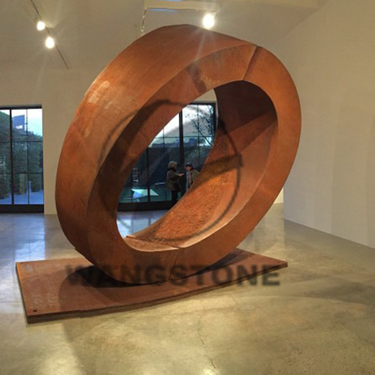 Rusty Corten Steel Sculpture Water Feature Fountain For Outdoor Decoration