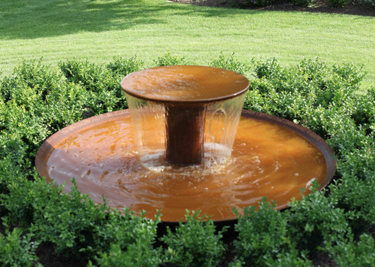 Rusty Corten Steel Water Feature Metal Bowl Water Feature For Interior ...