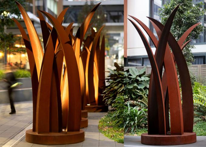 Garden Decoration 2.8m Tall Corten Steel Reed Sculpture